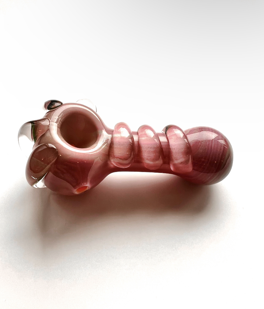 Silver Fumed Marble Glass Pipe - PINK - Northern Pipes Glass Co, high ...